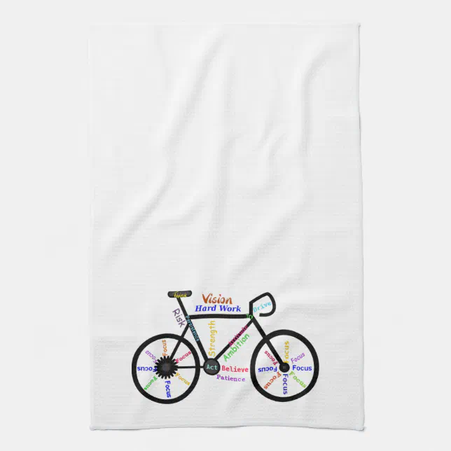 Bike, Bicycle, Cycle, Sport, Biking, Motivational Kitchen Towel | Zazzle