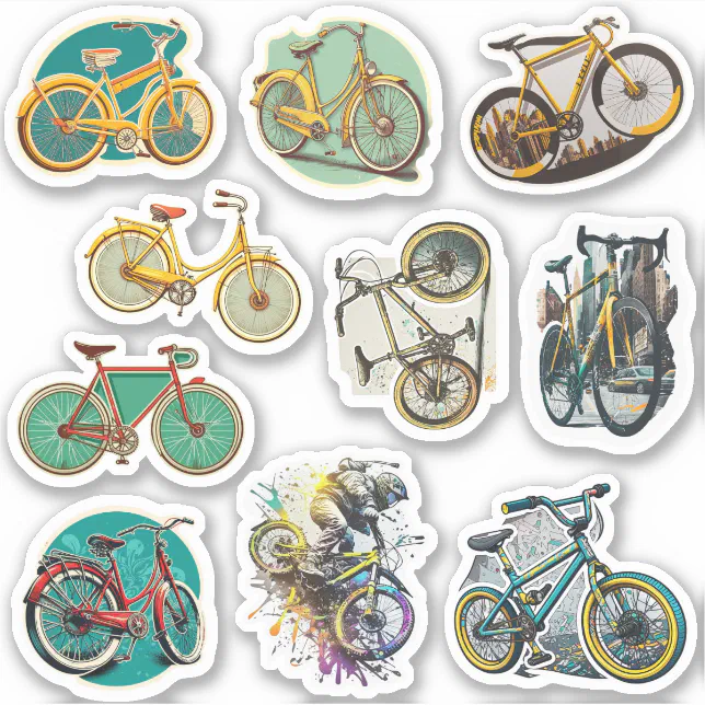 Bike BMX Wheelie Fixbike for rider. Retro Bicycle Sticker | Zazzle