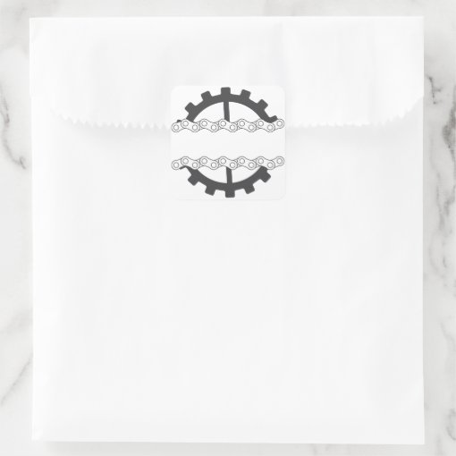 Bike Chain Gear Square Sticker | Zazzle