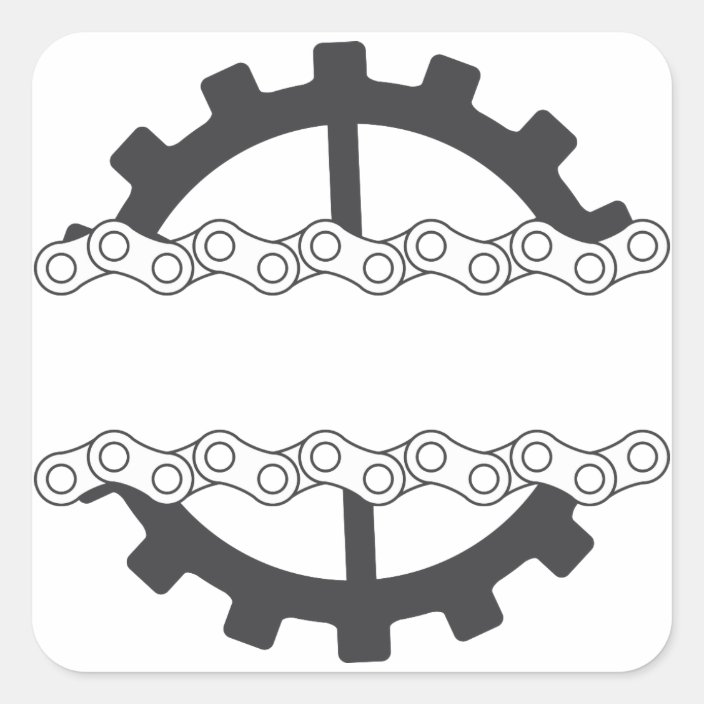 Bike Chain Gear Square Sticker | Zazzle.com