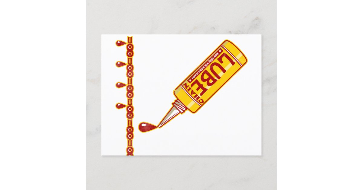 Bike chain lube Cycle Mechanic Postcard | Zazzle