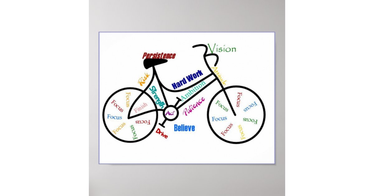 Bike Motivational Cycle Sport Biking, Motivational Poster | Zazzle