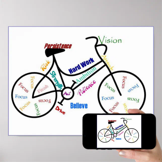 Bike Motivational Cycle Sport Biking, Motivational Poster | Zazzle