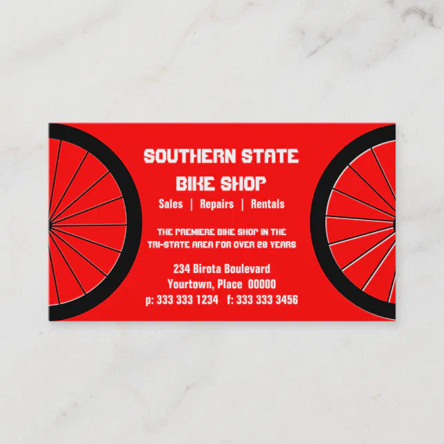 Bike Shop Business Card | Zazzle