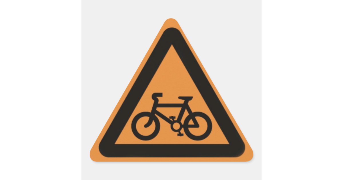Bike warning sign Sticker | Zazzle