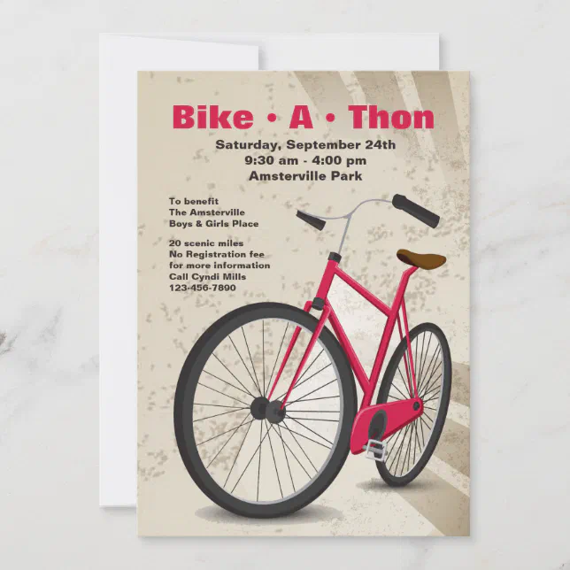 Bikeathon Invitation | Zazzle