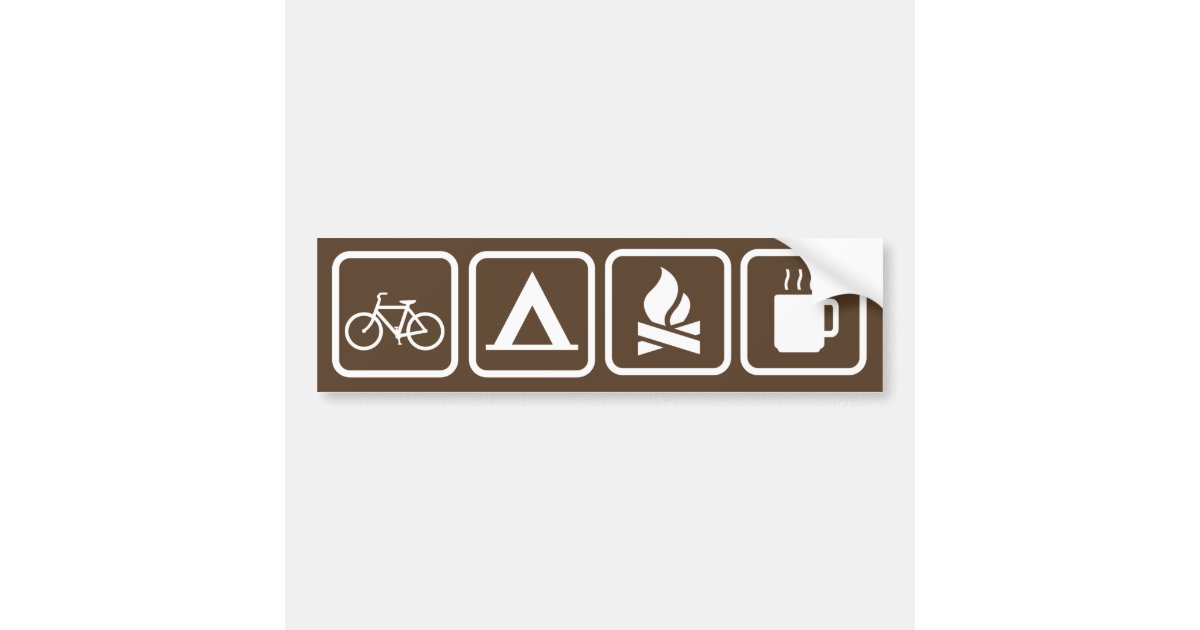 Bikepacking Essentials Bumper Sticker | Zazzle