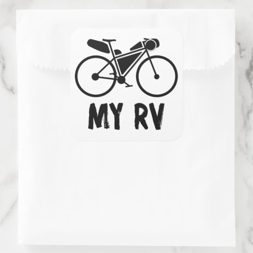 Bikepacking, My Recreational Vehicle Square Sticker | Zazzle