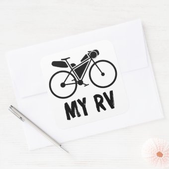 Bikepacking, My Recreational Vehicle Square Sticker | Zazzle