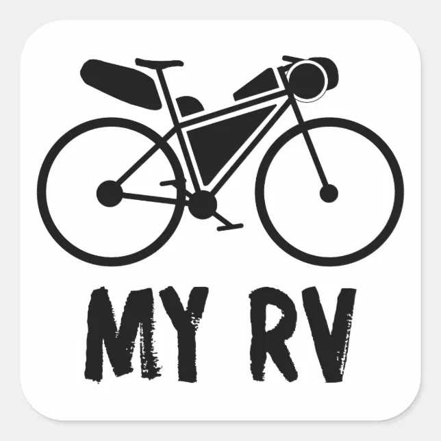 Bikepacking, My Recreational Vehicle Square Sticker | Zazzle