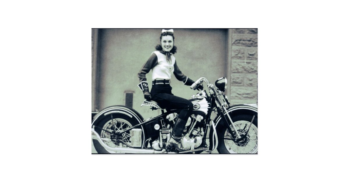 Biker Babe Postcard | Zazzle.com