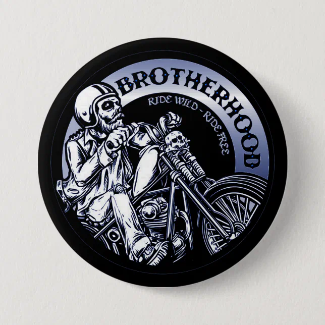 Biker Brotherhood Button | Zazzle