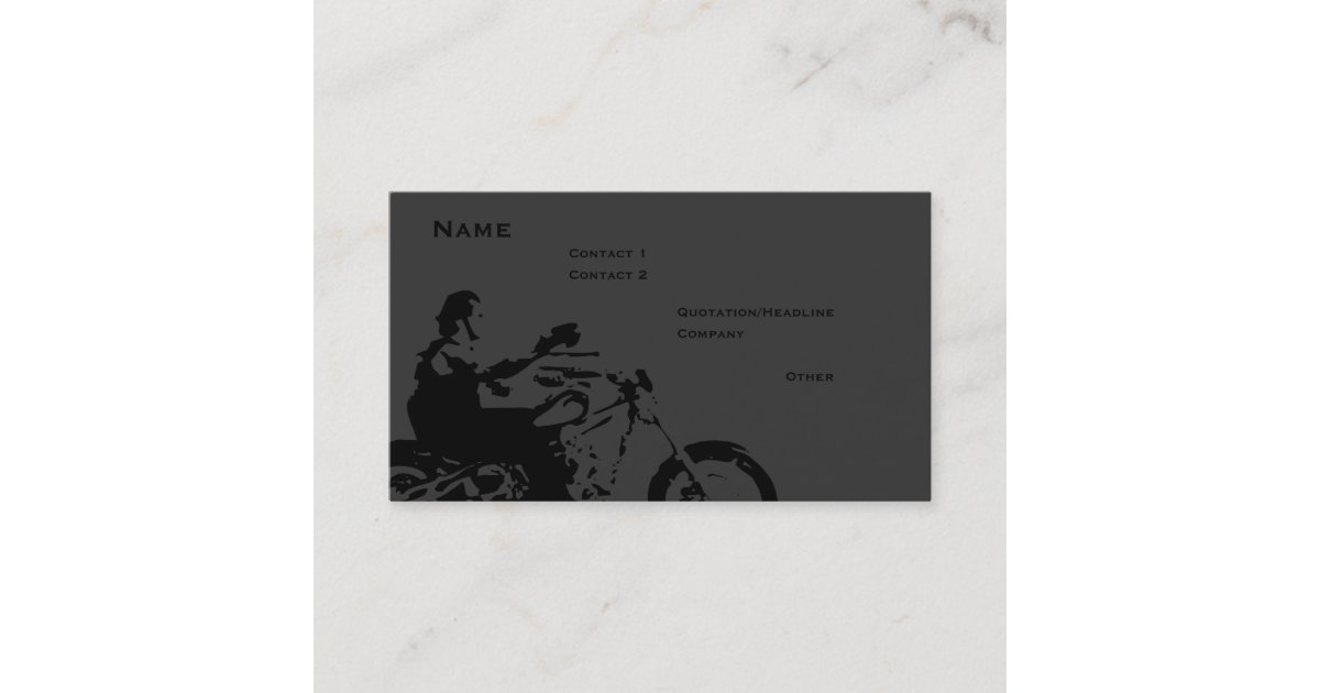 Biker Business Card | Zazzle