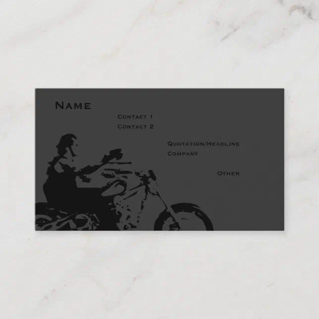 Biker Business Card | Zazzle
