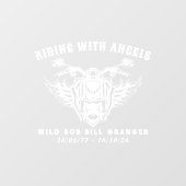 Biker Custom Memorial Decal Riding With Angels | Zazzle