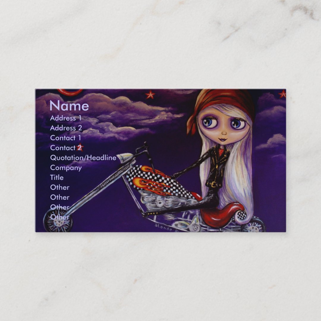 Biker Girl Harley Business Card | Zazzle