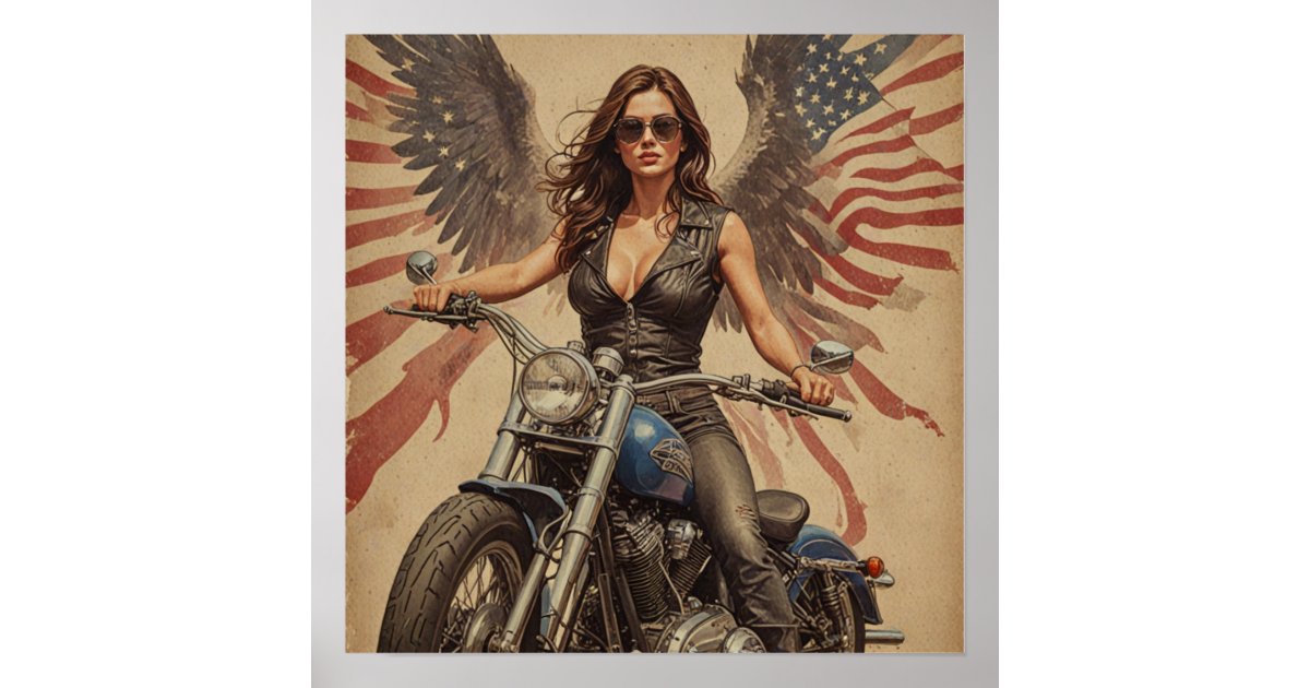 Biker girl poster | Zazzle