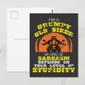 Biker grandpa Gift for Grumpy old Biker Postcard | Zazzle