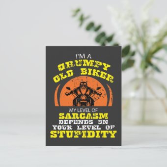 Biker grandpa Gift for Grumpy old Biker Postcard | Zazzle