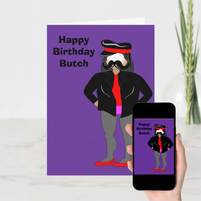 biker, Happy Birthday Butch Card | Zazzle