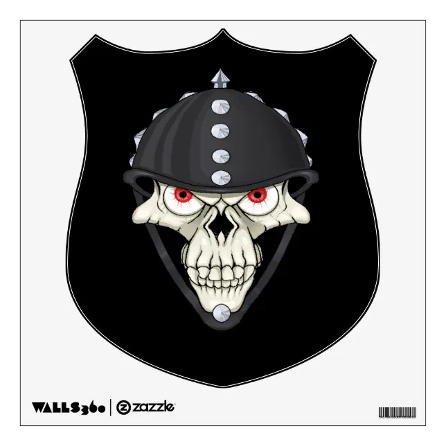 Biker Helmet Skull design for Motorcycle Riders Wall Sticker | Zazzle