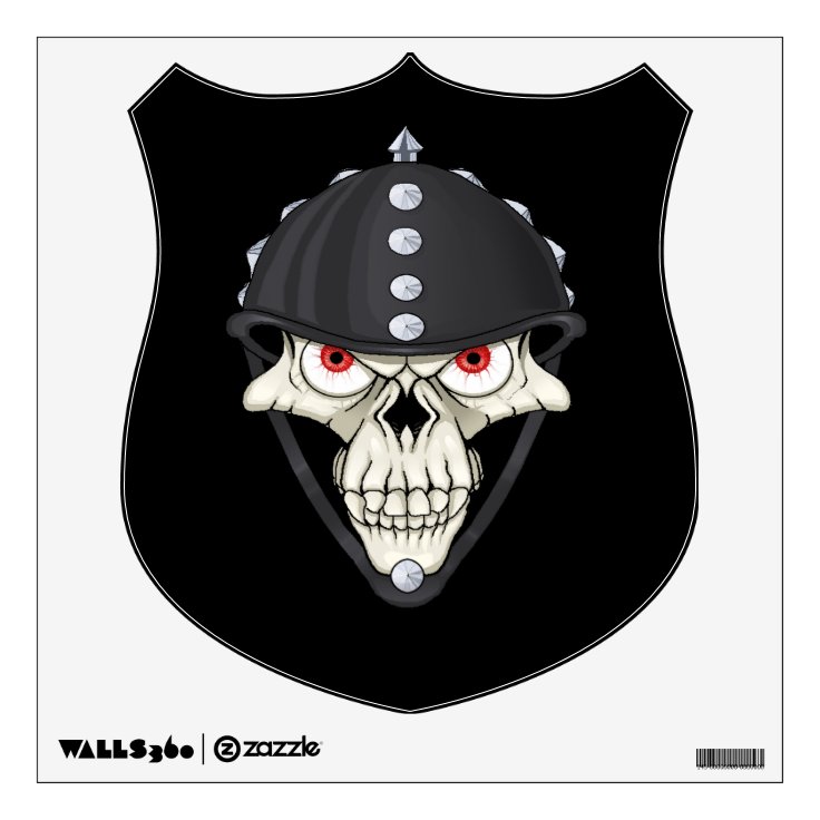 Biker Helmet Skull design for Motorcycle Riders Wall Sticker | Zazzle