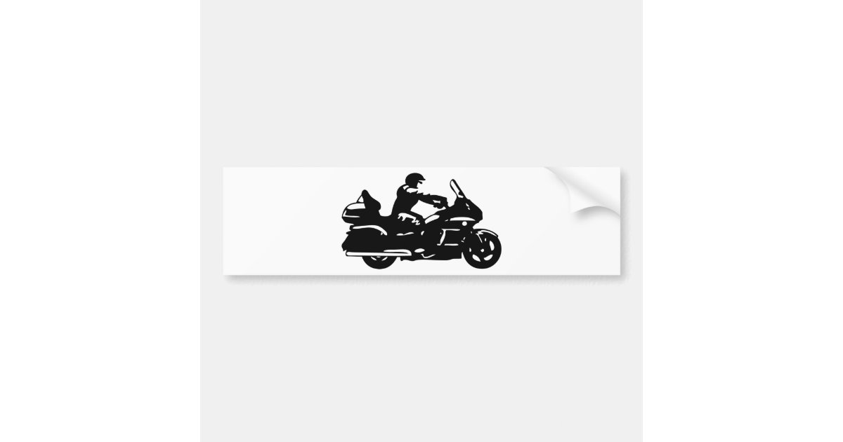 biker motorcycle moto goldwing bumper sticker | Zazzle