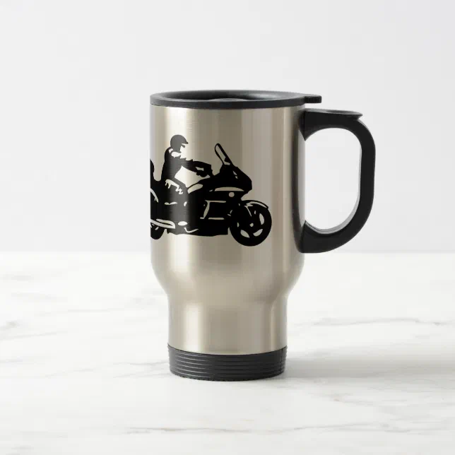 biker motorcycle moto goldwing travel mug | Zazzle