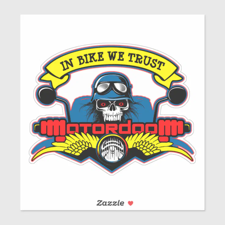 Biker Motorcycle Rider Bike Racing Moto Club Sticker | Zazzle