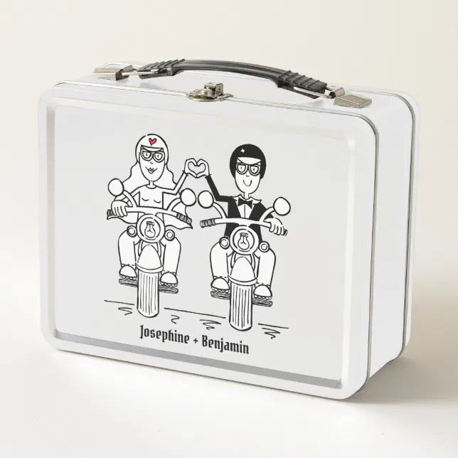 Biker Motorcycle Wedding Gift Metal Lunch Box | Zazzle