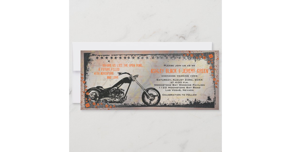 Biker or Motorcycle Wedding Invitation | Zazzle