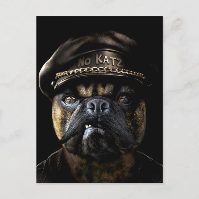 Biker Pug Postcard | Zazzle
