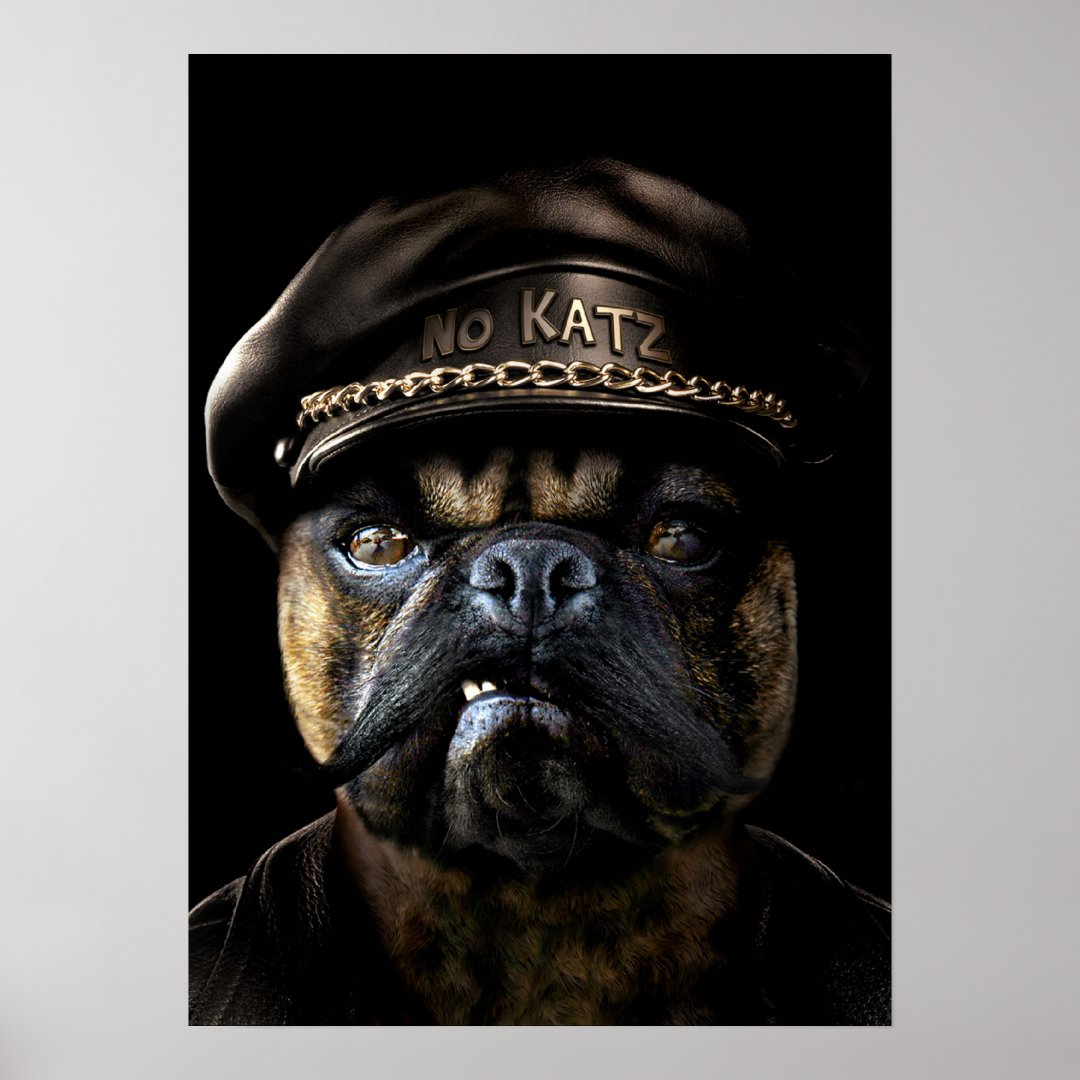 Biker Pug Poster | Zazzle