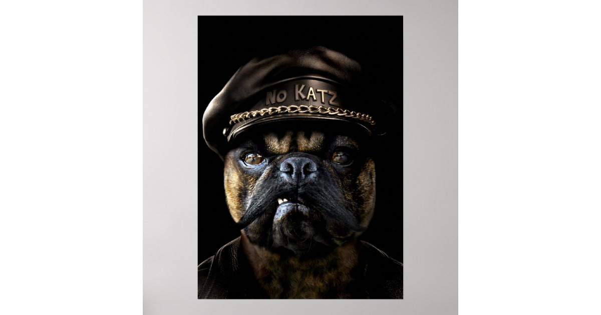 Biker Pug Poster | Zazzle