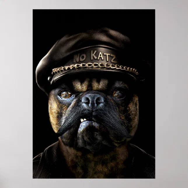 Biker Pug Poster | Zazzle
