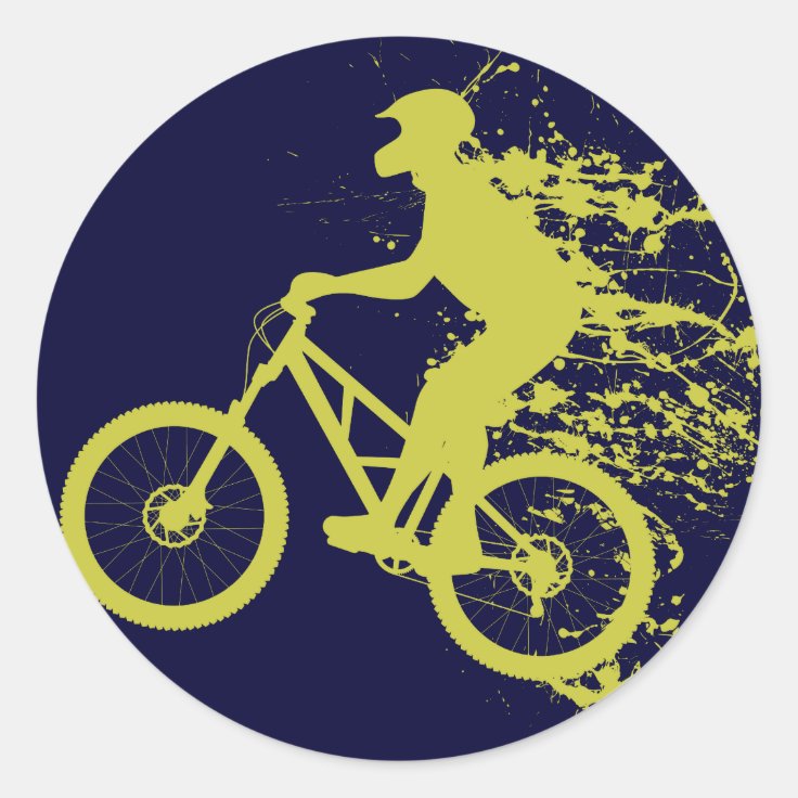 Biker splash classic round sticker | Zazzle