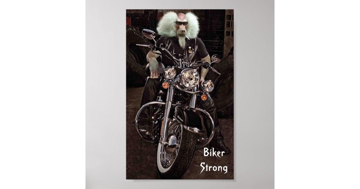 Biker Strong Poster | Zazzle