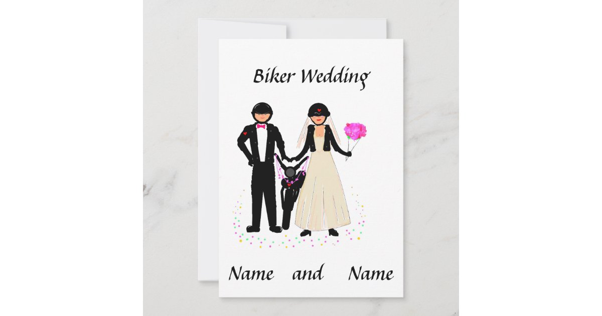 Biker Wedding Add details Invitation | Zazzle