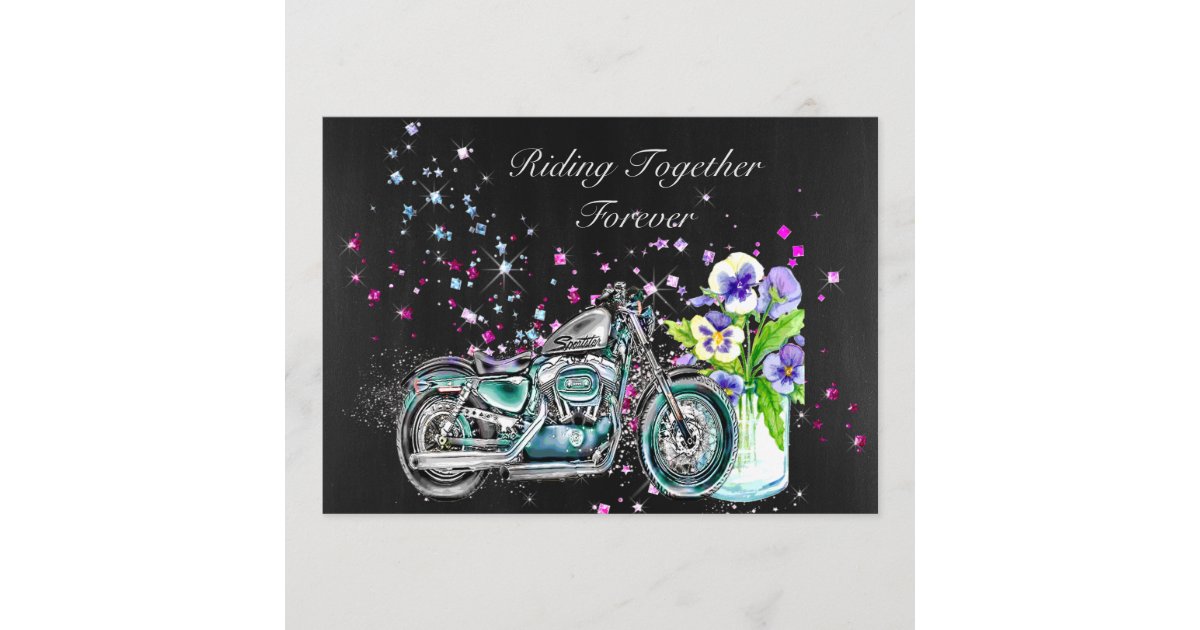 Biker Wedding Invitation with Motorcycle | Zazzle.com