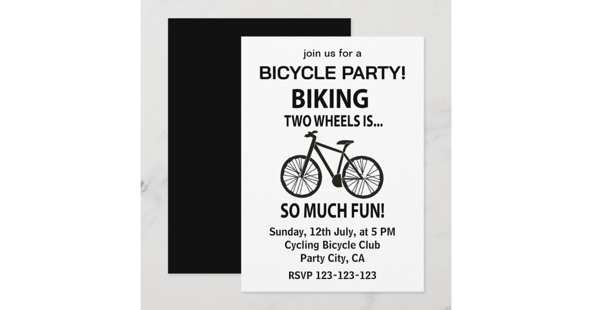 Biking Bicycle Cycling Cyclist Bicycle Party Invitation | Zazzle
