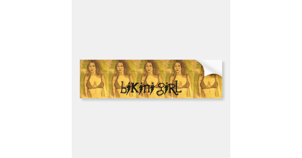 bikini girl bumper sticker | Zazzle