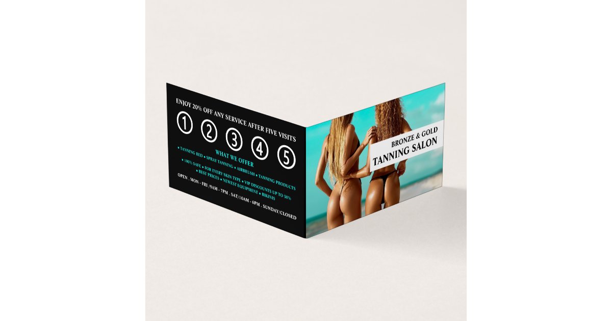 Bikini Model, Tanning Salon Detailed Loyalty Card, Business Card | Zazzle