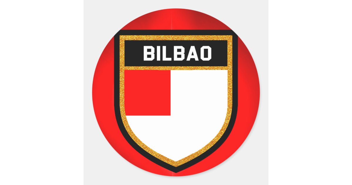 Bilbao Flag Classic Round Sticker | Zazzle