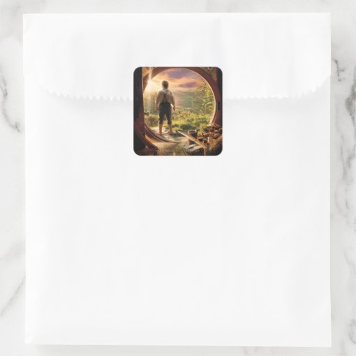 BILBO BAGGINS™ Back in Shire Collage Square Sticker | Zazzle