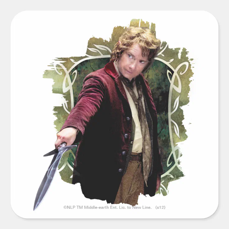 BILBO BAGGINS™ with sword Square Sticker | Zazzle