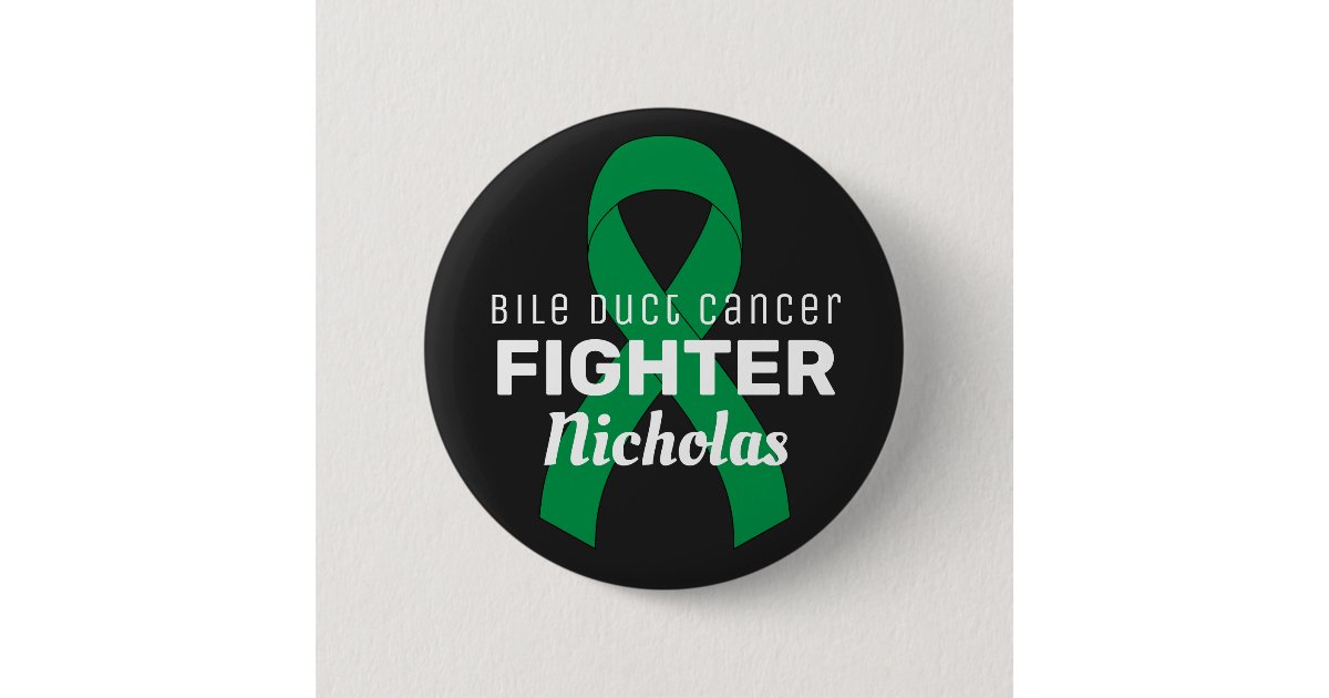 Bile Duct Cancer Ribbon Black Button | Zazzle