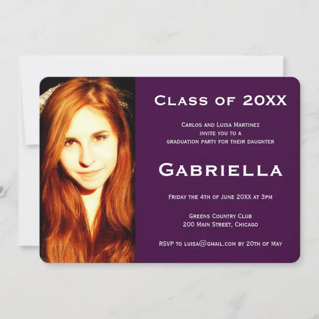 Bilingual 2-sided Graduation Photo Invitation | Zazzle