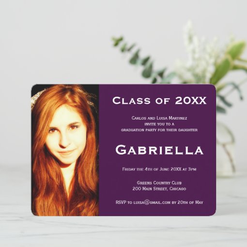 Bilingual 2-sided Graduation Photo Invitation | Zazzle