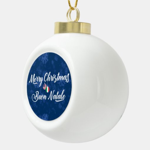 Bilingual Italian American Holiday Ornament | Zazzle