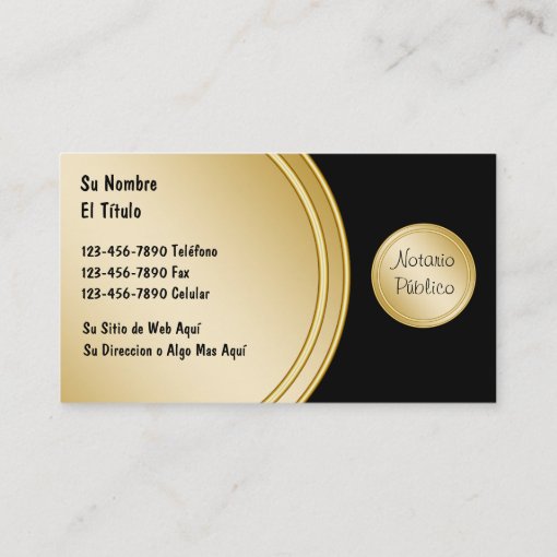Bilingual Notary Business Cards | Zazzle